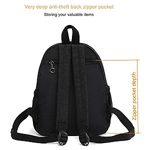 AOTIAN Lightweight Durable Travel Hiking Women and Girls Small Backpack Daypack 7 Liters Black