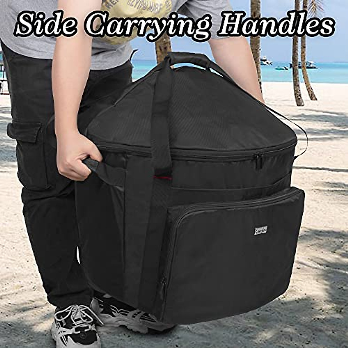 SAMDEW Portable Grill Carry Bag Compatible with Weber Jumbo Joe 18-Inch Charcoal Grill, Grill Cover Compatible with Jumbo Joe 18-in Portable Grill, with Pocket and Handle, Bag Only (Patented Design)