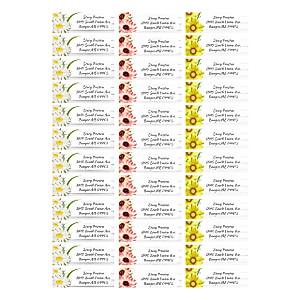Teryiaco Personalized Return Address Labels - 11 Designs, Set of 250, Small Size 3/4" x 2-1/2"inches, self-Adhesive Flat Sheet Labels, Custom self-Adhesive Sticker Rolls (Daisy)