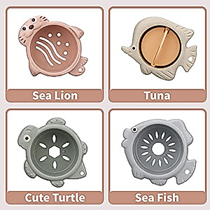 LZZAPJ Baby Bath Toys for Toddlers 1-3 Year Old, Bathtub Water Toys for Kids Age 2-4, Contains 4 Stacking Cups, 2 Boats 2 Whale-Shaped Spoons, Gift for Infants Boys Girls 6-12 Months