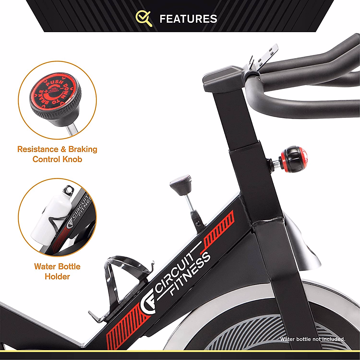 Circuit Fitness Club Revolution Cycle for Cardio Exercise - Red