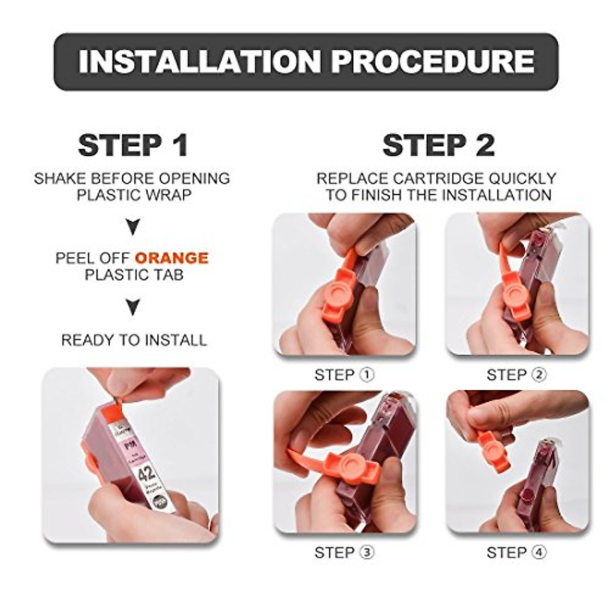 F FINDERS&CO Compatible Ink Cartridges Replacement for Canon CLI42 CLI-42 Ink for Canon Pixma Pro-100 Pro-100S Printer (2BK 2C 2M 2Y 2PC 2PM 2GY 2LGY, 16-Pack)