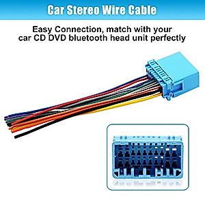 Fiegromech Car Radio Wire Harness Adapter Replacement for Select Honda and Acura Stereo Wiring Harness Cable