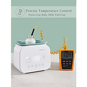 MOMYEASY Baby Bottle Warmer, Fast Bottle Warmer 7-in-1 Food Heater&Defrost with LCD Display, Baby Breast Milk Formula Warmer with 24H Temperature Control (White)
