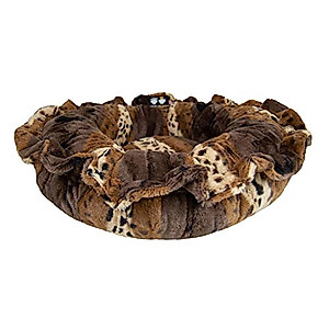 Bessie and Barnie Ultra Plush Wild Kingdom Deluxe Luxury Dog/Pet Lily Pod Bed Machine Washable