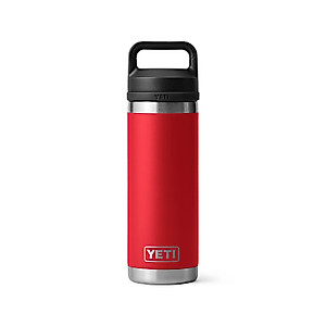 YETI Rambler 18 oz Bottle, Vacuum Insulated, Stainless Steel with Chug Cap, Rescue Red