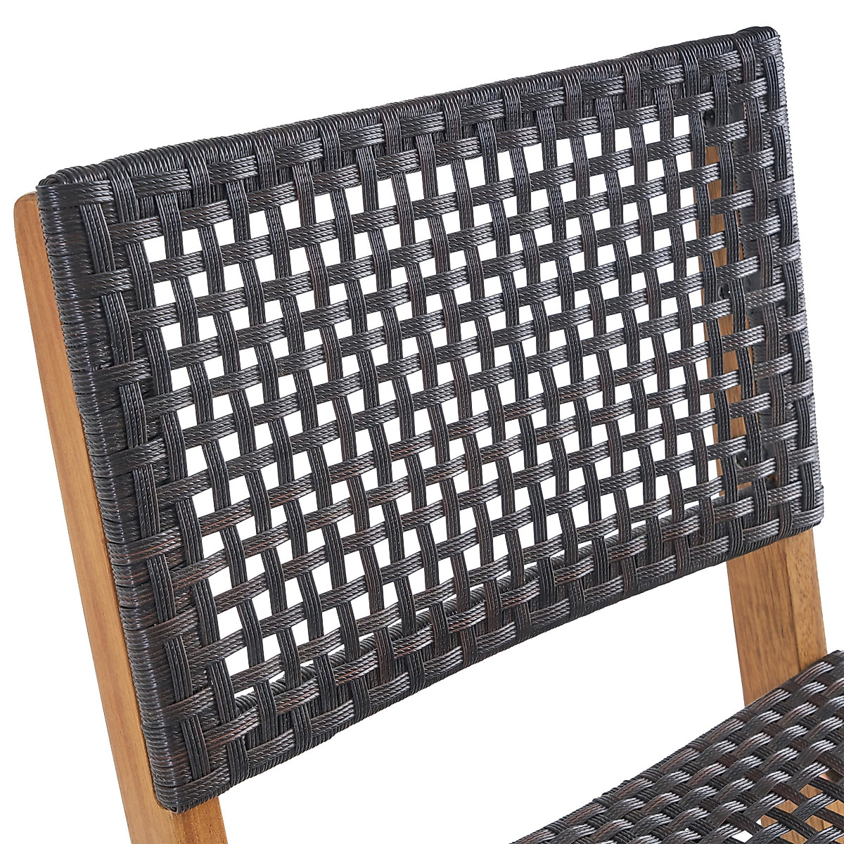 GDFStudio Outdoor Folding Acacia Wood Barstools (Set of 2), and Brown