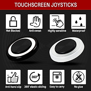 Weewooday 16 Pieces Phone Game Joystick Kits, 4 Touch Screen Game Control Joypad and 12 Gaming Finger Sleeve, Mobile Game Controller with Anti-Sweat Thumb Sleeves for Phones Tablets