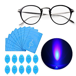 10 Set Anti-Blue Light Test Card, Professional Anti-Blue Light Test Paper Including Anti-Blue Light Card and Blue Light Generator
