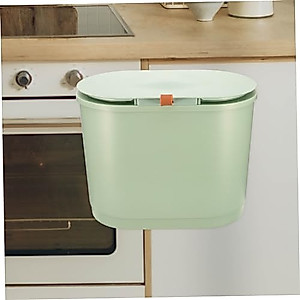 ANDRESLAD Wall Mounted Trash Can Cabinet Trash Can Door Office Trash Cans Large Trash Can Trash Cans for Kitchen Hanging Trash Can Bedroom Rubbish Bin Trash Bin Wall Mount Pp Light Green