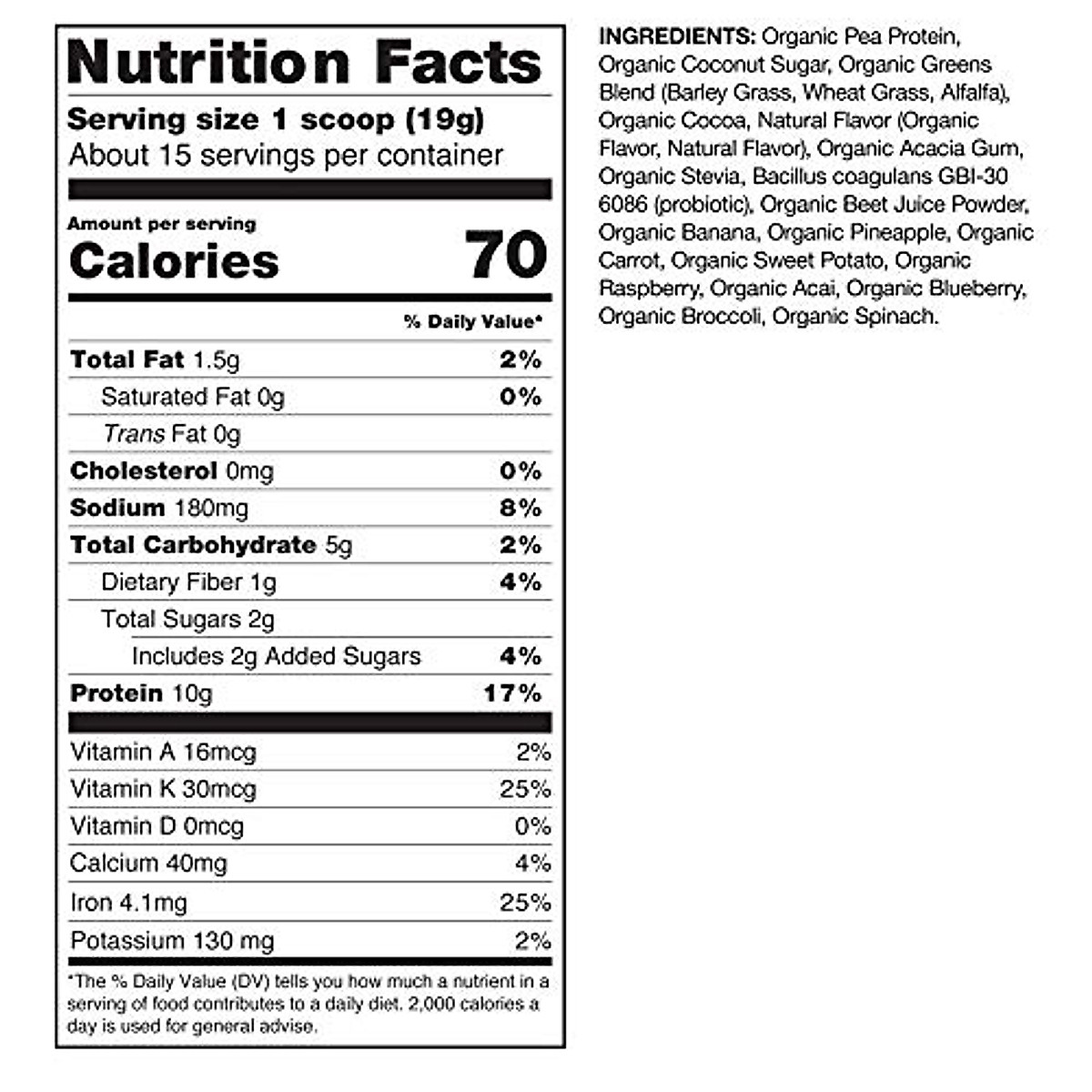 Amazing Grass Kidz Superfood: Vegan Protein & Probiotics for Kids with Beet Root Powder & 1/2 Cup of Leafy Greens, Extreme Chocolate, 15 Servings