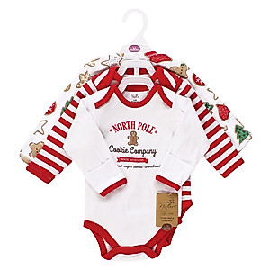 Touched by Nature Unisex Baby Bodysuits Organic Cotton Long-Sleeve Christmas Cookies, 3-6 Months, Christmas Cookies, 3-6 Months US