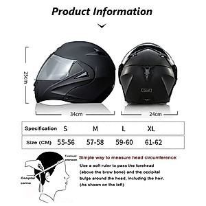 Modular Bluetooth Motocross Helmet, Flip up Full Covering Motorcycle Helmet, DOT Approved Dual Visors Full Face Racing Crash Helmets Built-in Speaker with Microphone for Adults Men Women -K-S