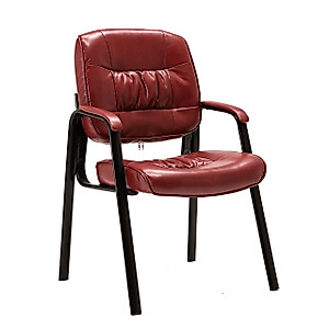 BTEXPERT Leather Office Executive Waiting Room Guest Reception Side Conference Chair, Burgundy, 1