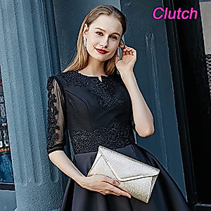 BENCOMOM gold clutch,gold clutch purses for women evening gold purse Shoulder Crossbody Handbags Bridal Prom Wedding Party gold clutch purse