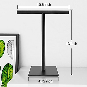 Square T-Shape Hand Towel Holder - Standing Hand Towel Rack for Bathroom or Kitchen Countertops, with SUS304 Stainless Steel Matte Black Finish,Minimalist Style