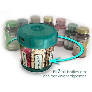 Extra Large Supplement Organizer with XL 7 Large Compartments, TPU Soft Lid Easy to Load and to Use Pill Dispenser, 1 Month Jumbo Vitamin Holder Medicine Storage