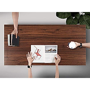 Cubiker Computer Desk 55 inch Home Office Writing Study Desk, Modern Simple Style Laptop Table with Storage Bag, Walnut