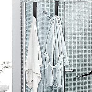 Windefun Stainless Steel Showe Door Hooks,Stainless Steel Powerful Adherive Hooks,for Frameless Glass Bathroom Doors,Can Hang Towels，Bathrobes，Coat Bag etc.