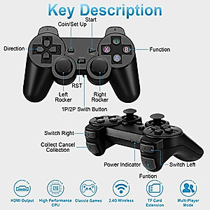 Byte Arcade Wireless Retro Game Console, Retro Game Stick, Nostalgia Stick Game, Plug and Play Game Console Emulator Game Stick 4k 10.000 Games, 9 Classic Emulator, Consoles with Dual 2.4G Wireless Controllers (64G)