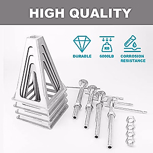 YOMILINK Aluminum RV Stabilizer Jacks 4 Pack with Additional Screw Nuts, Screw Jack Stands, Stabilize and Level RV Trailer Camper, Adjustable Height 11.5 to 17.5 Inch, Single Jack Withstand 6000 Lbs