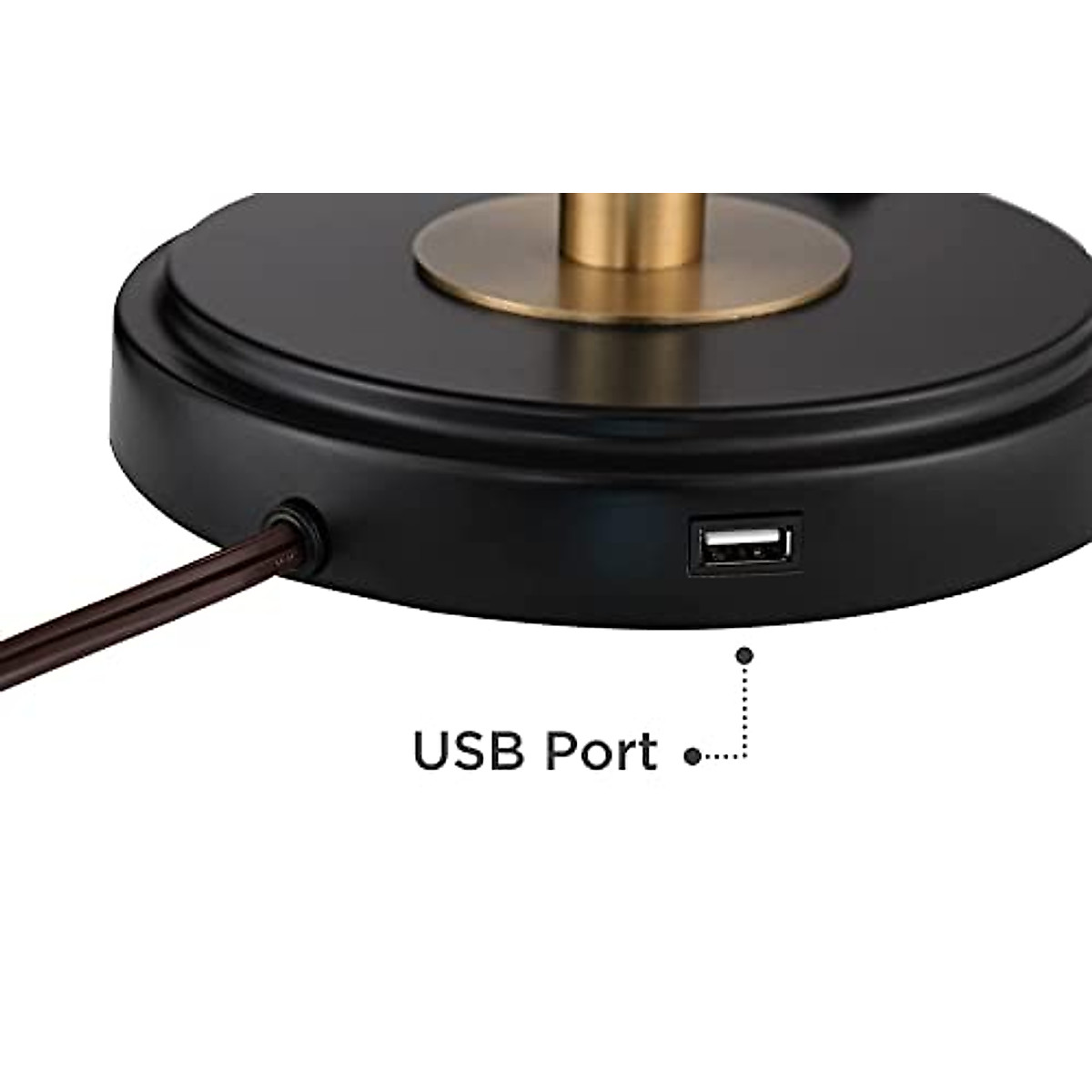 360 Lighting Wray Modern Adjustable Desk Lamp 26 3/4" High with USB Charging Port Painted Black Brass Metal Cone Shade for Living Room Bedroom House Bedside Nightstand Home Office Reading