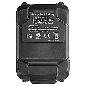 TREE.NB CMCB205 6000mAh 20V Battery Replacement for Craftsman V20 MAX Lithium Ion Battery CMCB204 CMCB202 CMCB201 CMCB104 CMES510 Cordless Power Tool Battery Only for Craftsman 20V Max V20 Series