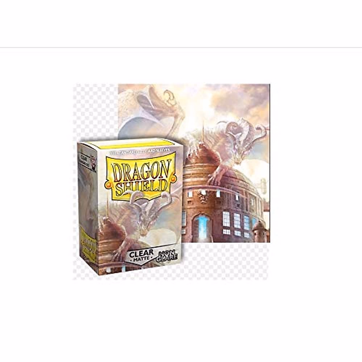 Dragon Shield Standard Size Sleeves – Matte Clear Non-Glare 100CT - Card Sleeves are Smooth & Tough - Compatible with Pokemon, Yugioh, & Magic The Gathering Card Sleeves – MTG, TCG, OCG, (ART11801)