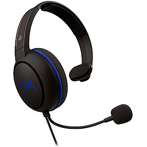 HyperX Cloud Chat Headset – Official PlayStation Licensed for PS4, Clear Voice Chat, 40mm Driver, Noise-Cancellation Microphone, Pop Filter, In-Line Audio CONTROLS, Lightweight, Reversible
