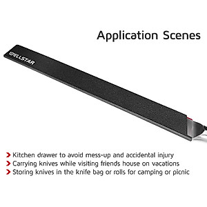 WELLSTAR Knife Edge Guards Set, 2 Piece 14 Inch Universal Blade Covers, BPA Free ABS Protective Long Blade Sheaths, Non-Scratch Felt Lining Brisket Knives Covers (Knives not included)