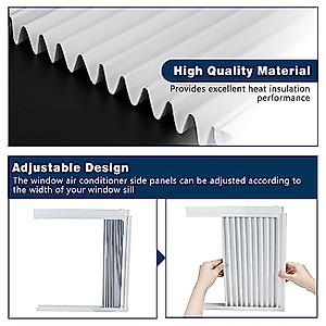 Pearwow Window Air Conditioner Side Panel with Frame,AC Insulation Side Panels Curtain Kit,Fits for Most 10000BTU Window AC Units
