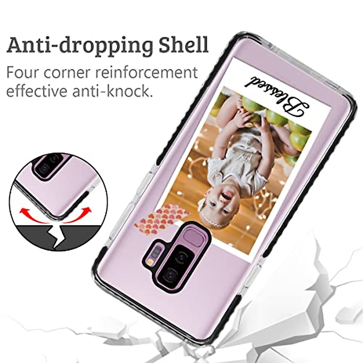 SuSuTiFy Personalized Custom Photo Phone Case for Samsung Galaxy S9 Plus Design Your Own Customized Picture Anti-Scratch Shockproof Soft TPU Protective Phone Cover