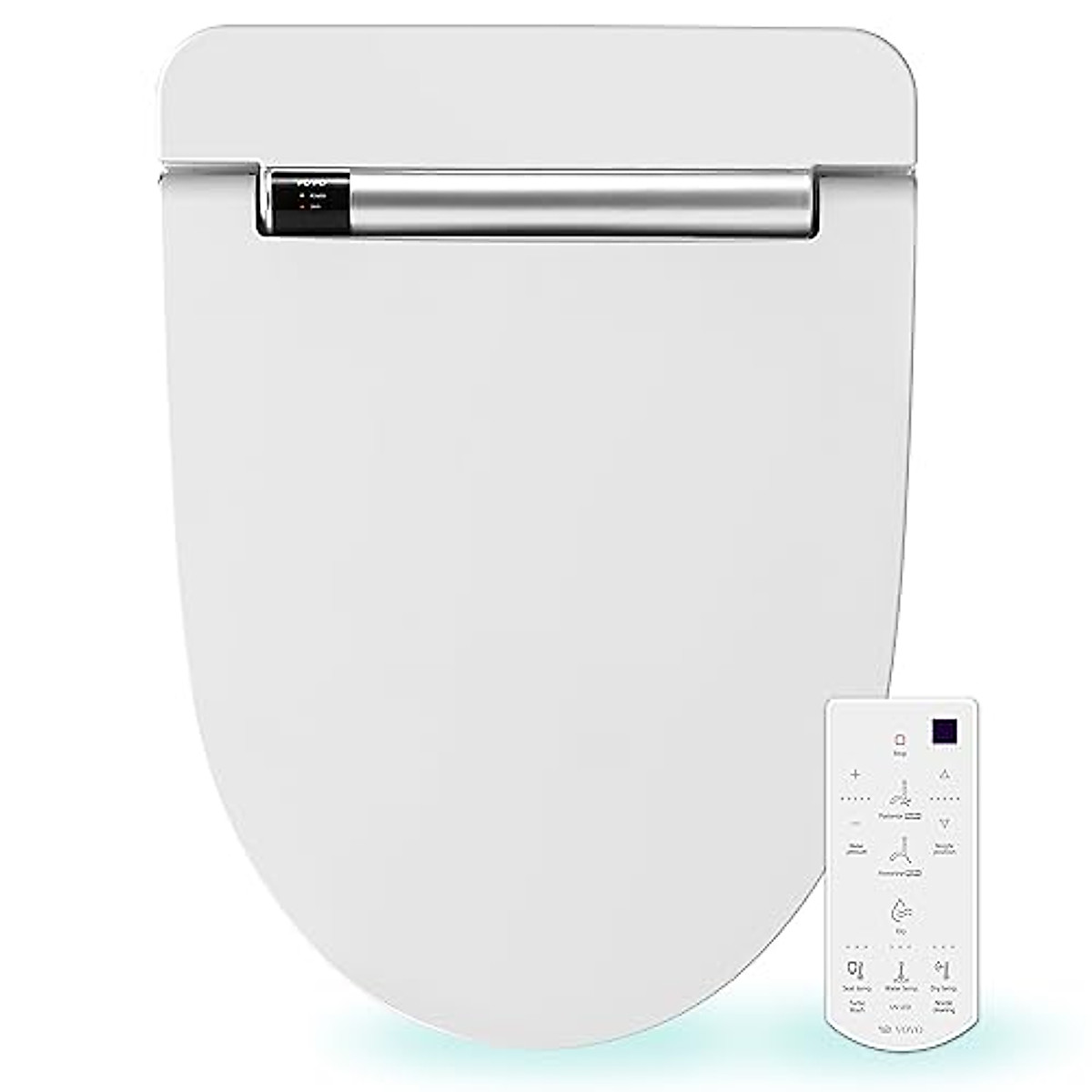 VOVO VB-4000SE Electric Smart Bidet Toilet Seat with Dryer, Heated Toilet Seat, Warm Water, Deodorization, LED, Full Stainless-steel Nozzle - White, Elongated