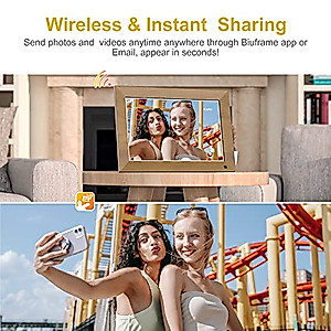 Digital Picture Frame 10.1 inch, Electronic Photo Frame WiFi with APP, Smart Electric Video Photo Frame Slideshow with Email, 1280x800 IPS FHD Uploadable Digital Photo Frames Cloud Storage