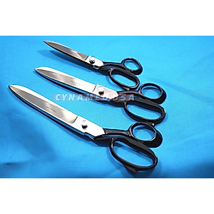 New German Heavy Duty Upholstery Sewing Dressmaking Carpet/Shear Tailor Fiber Cutting Scissors 8"+10"+12" -Long Last (Set of 3)