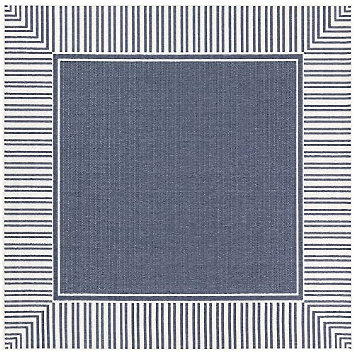 Artistic Weavers Hampshire Solid Border Outdoor Area Rug,8'10" Square,Denim