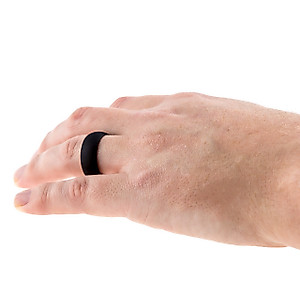 Honor Eternity Ring Men Silicone Ring Premium Grade Wedding-Bands for Active Men, Athletes, Comfortable Fit Jet Black (Jet Black, 11)