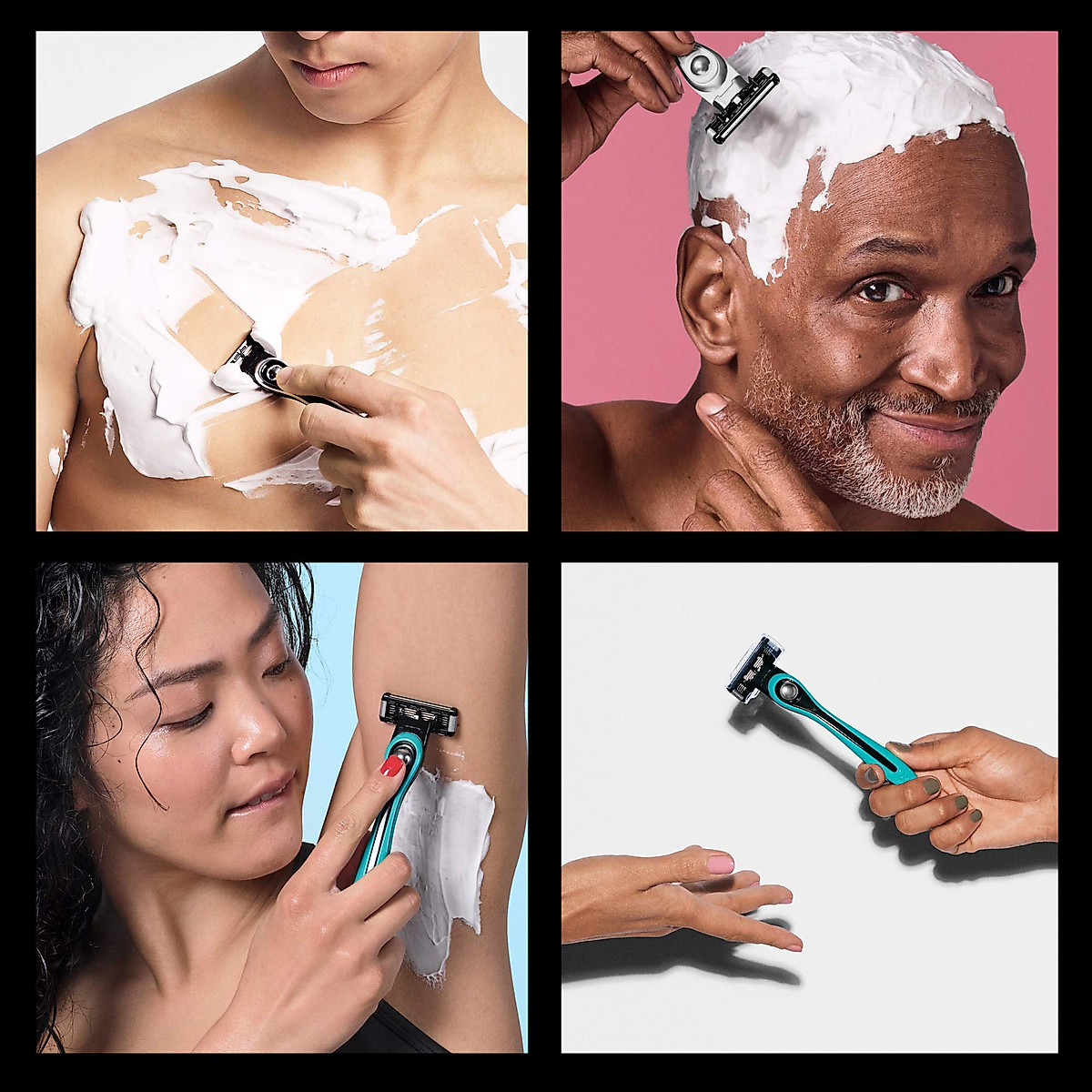 Made For YOU by BIC Shaving Razor Blades for Every Body - Mens Razors & Womens Razors, with 2 Cartridge Refills - 5-Blade Razors for a Smooth Close Shave, NICKEL, Kit