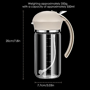 ERICAT Oil Spray Bottle, 2 in 1 Spraying and Pouring Oil Bottles, 550ml Large Capacity with Scale, Oil Sprayer Mister Dispenser, Refillable Food Grade Oil Vinegar Spritzer Sprayer Bottles for Kitchen