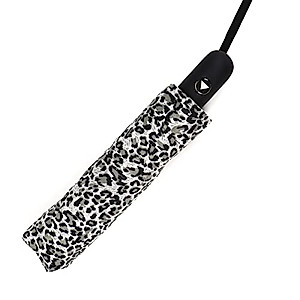Nollia Windproof Automatic Travel Umbrella, Compact Portable with Reinforced Ribs for Sun & Rain-Automatic Snow Leopard