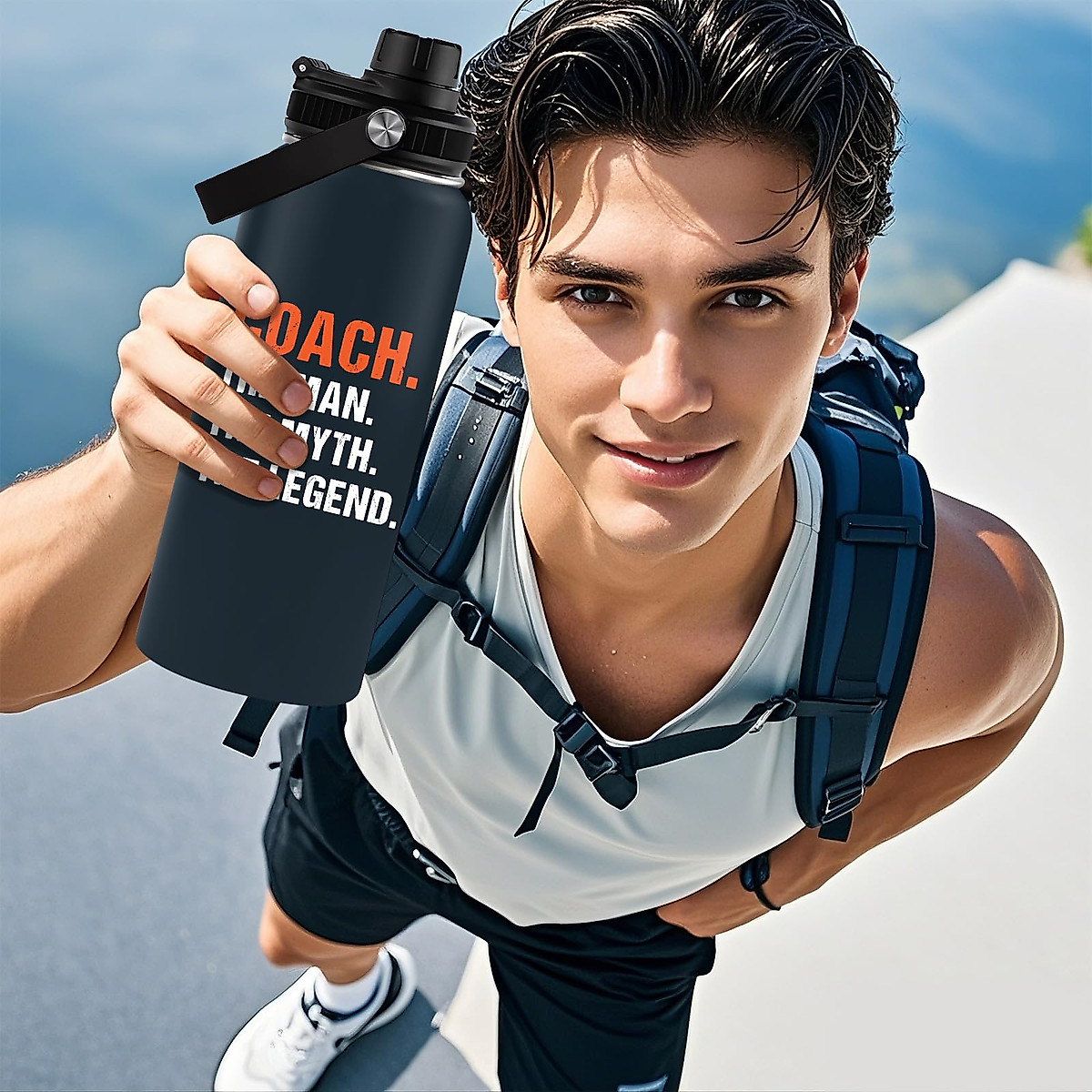 WWHSAI Coach Gifts - Baseball, Soccer Coach Gifts for men, Cheer Coach Gift - Birthday Gift Idea for Appreciation coach men - 32oz Insulated Travel Water Bottle Coffee Mug Coach Nutriton Facts