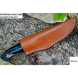 Ottoza TOP GRAIN Leather Knife Sheaths for Fixed Blade Knives, Leather Knife Sheath for Belt, Leather Knife Holster Belt Knife Holder, Vertical Knife Sheath for Belt No:46