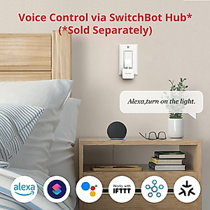 SwitchBot Smart Switch Button Pusher - No Wiring, Bluetooth App or Timer Control, Add SwitchBot Hub Mini to Make it Compatible with Alexa, Google Home, IFTTT (white)