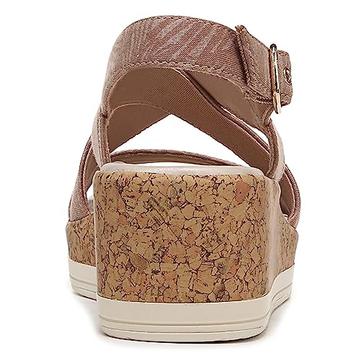 BZees Womens Radiant Cork Wedge Strappy Sandal Biscotti Brown Palm Leaf 6 M