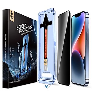 MAGIC JOHN 2 Pack for iPhone 13/13Pro/14 6.1 inch Privacy Glass Screen Protector, Auto Dust-Elimination, Bubble Free, Easy Installation