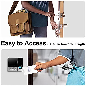 Retractable Badge Holders, 2-Pack Badge reels Retractable, Heavy Duty Badge Clip with Carabiner Key Chain, ID Badge Reel with 26.5 Inches High-Density Fiber Cord, 2.0 oz