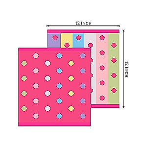 ORIGINAL KIDS Wash Cloth - Bath Time Sugar and Spice Set of 12 Washcloths - 100% Cotton Jacquard Super Soft Colorful Absorbent Quick Dry Easy Care Face Towel Face Cloth Gift - 12x12 - Pink Multicolor