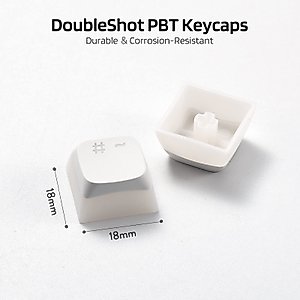 LTC LavaCaps PBT Double Shot 116-Key Pudding Keycaps Set, Translucent XDA Profile for ISO & ANSI Layout 61/68/84/87/104 Keys Mechanical Keyboard, with Keycap Puller - (Only Keycaps), White