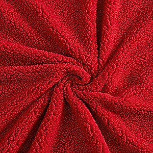 Homore Soft Fluffy Blanket Fuzzy Sherpa Plush Cozy Faux Fur Throw Blankets for Bed Couch Sofa Chair Decorative, 50''x60'' Red