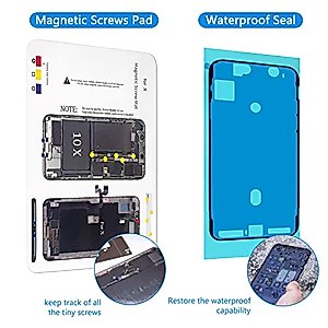 for iPhone X Screen Replacement 5.8 inch, Mobkitfp Front LCD Digitizer Display for iPhone 10/X with 3D Touch & Face ID for A1865,A1901,A1902 with Waterproof Adhesive+Tempered Glass+Repair Tools